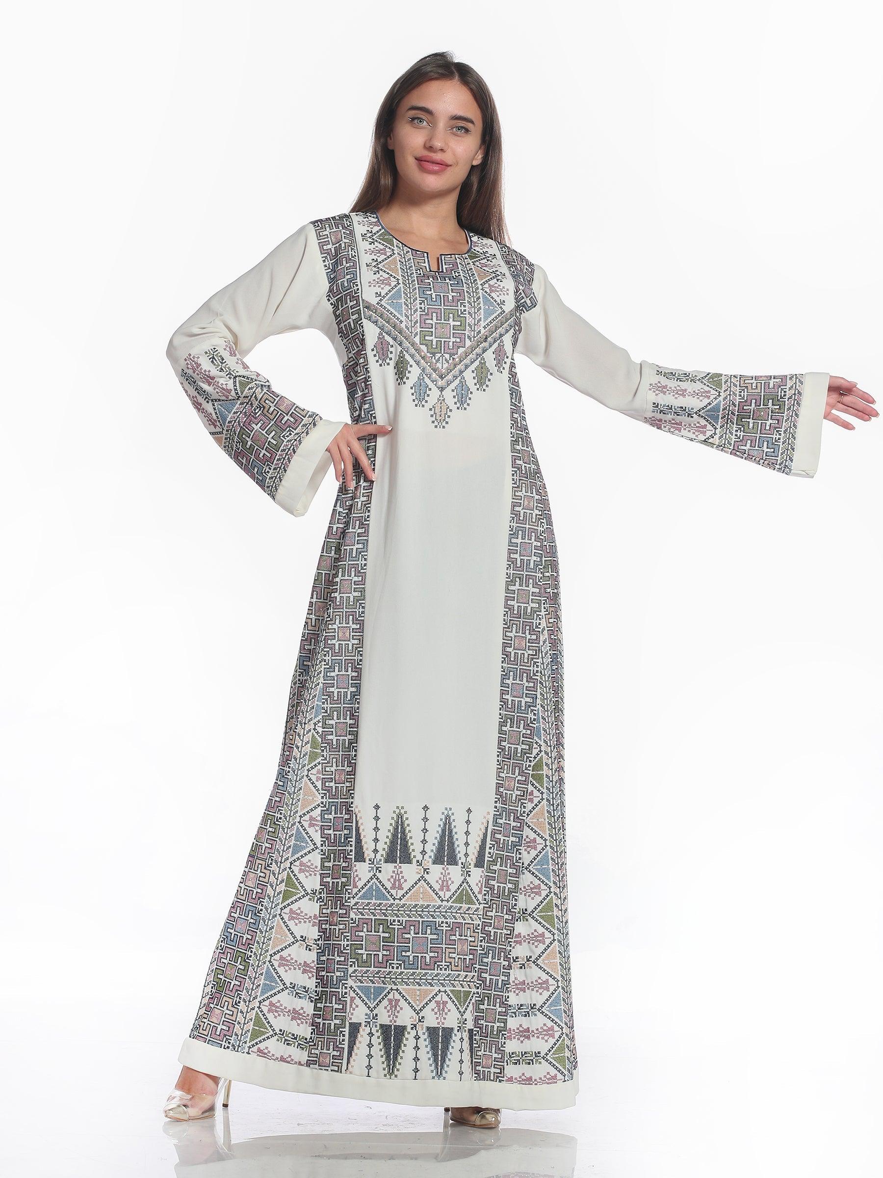 Embroidered thobe of Hebron - Traditional Palestinian Thobe – JPK ...