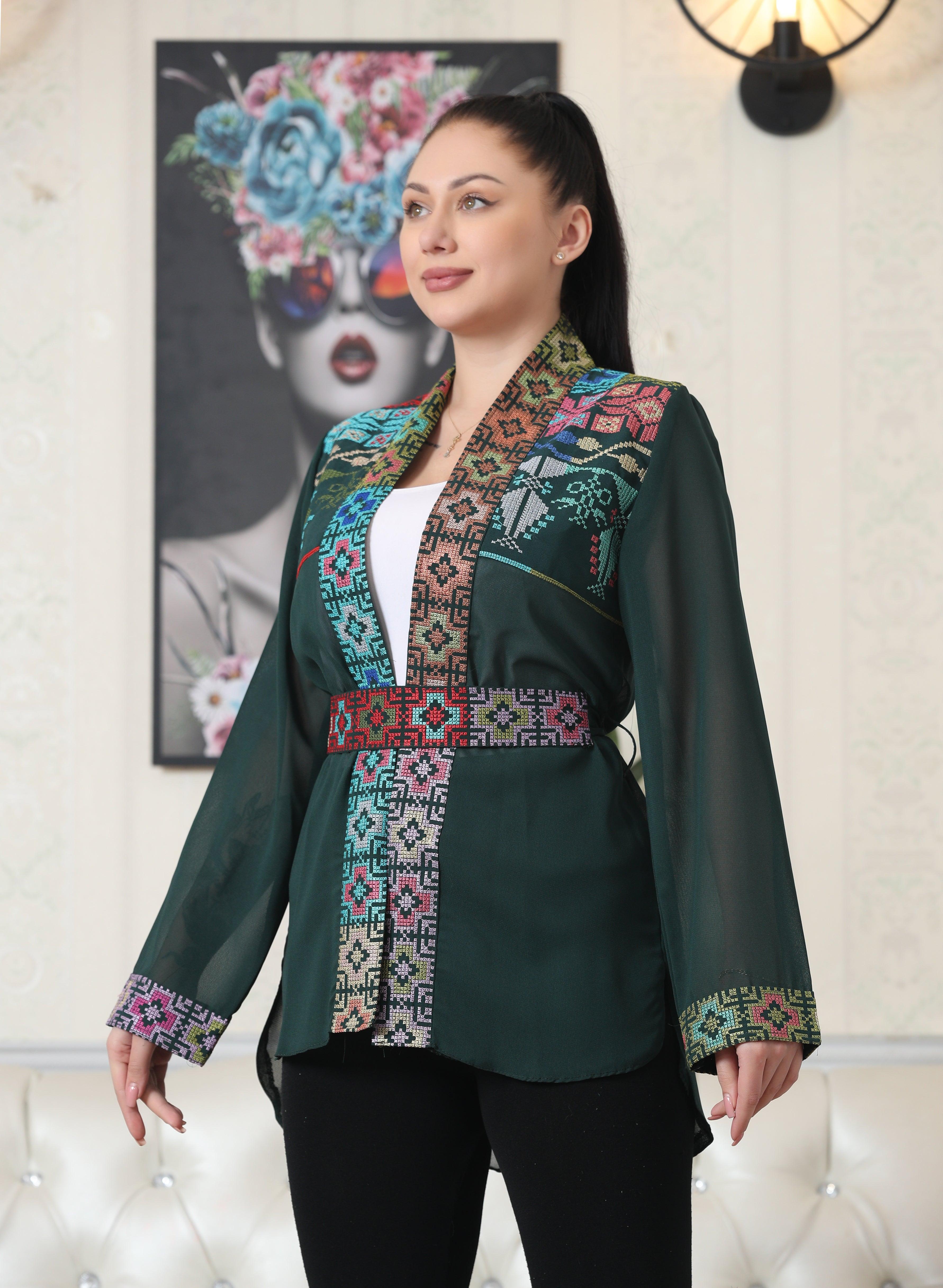 Embroidered Elegant Jacket - Palestinian / Jordanian Traditional style ...