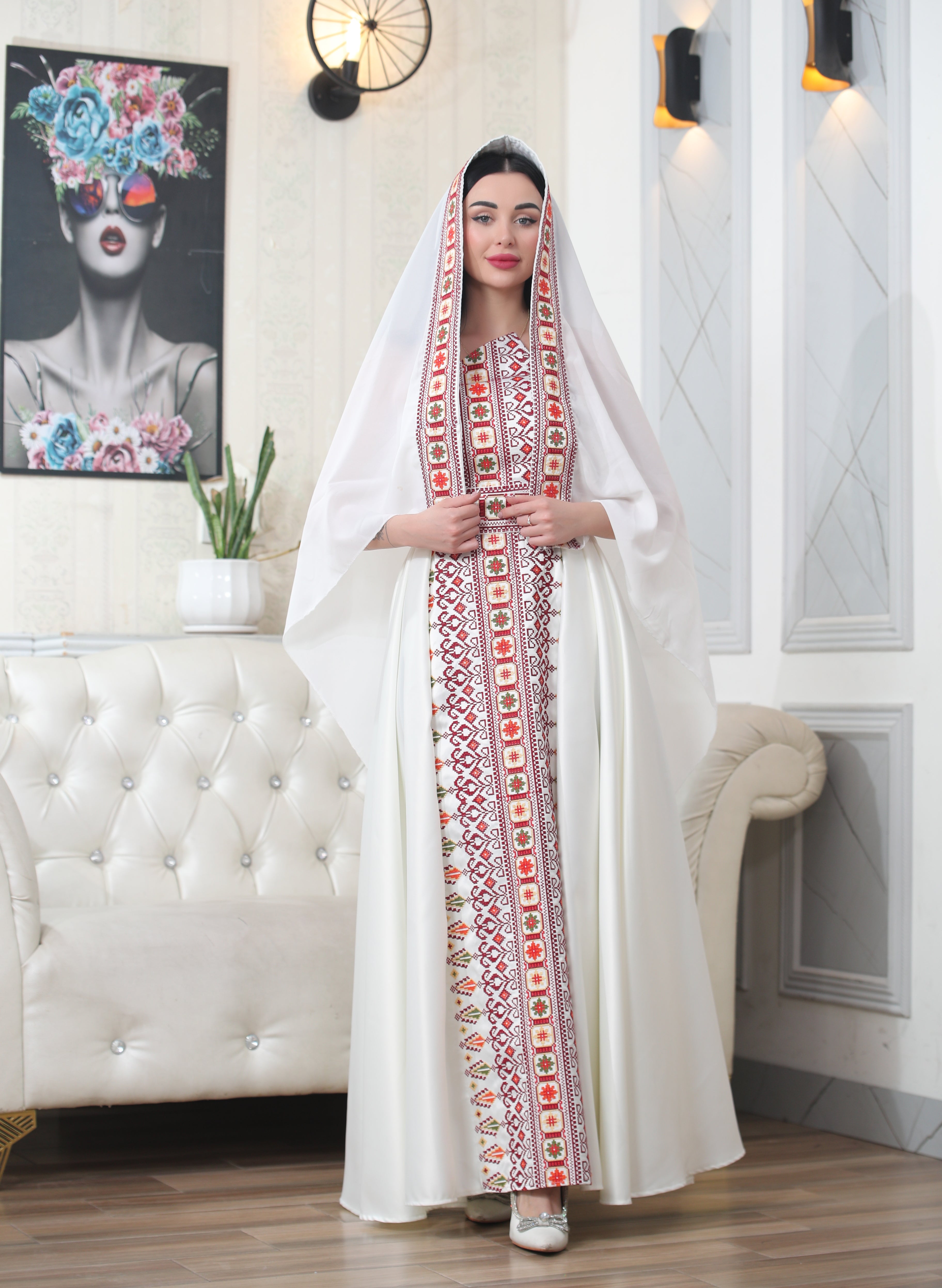Pearl Of Ramallah - Embroidered Palestinian style Thobe – JPK Traditions