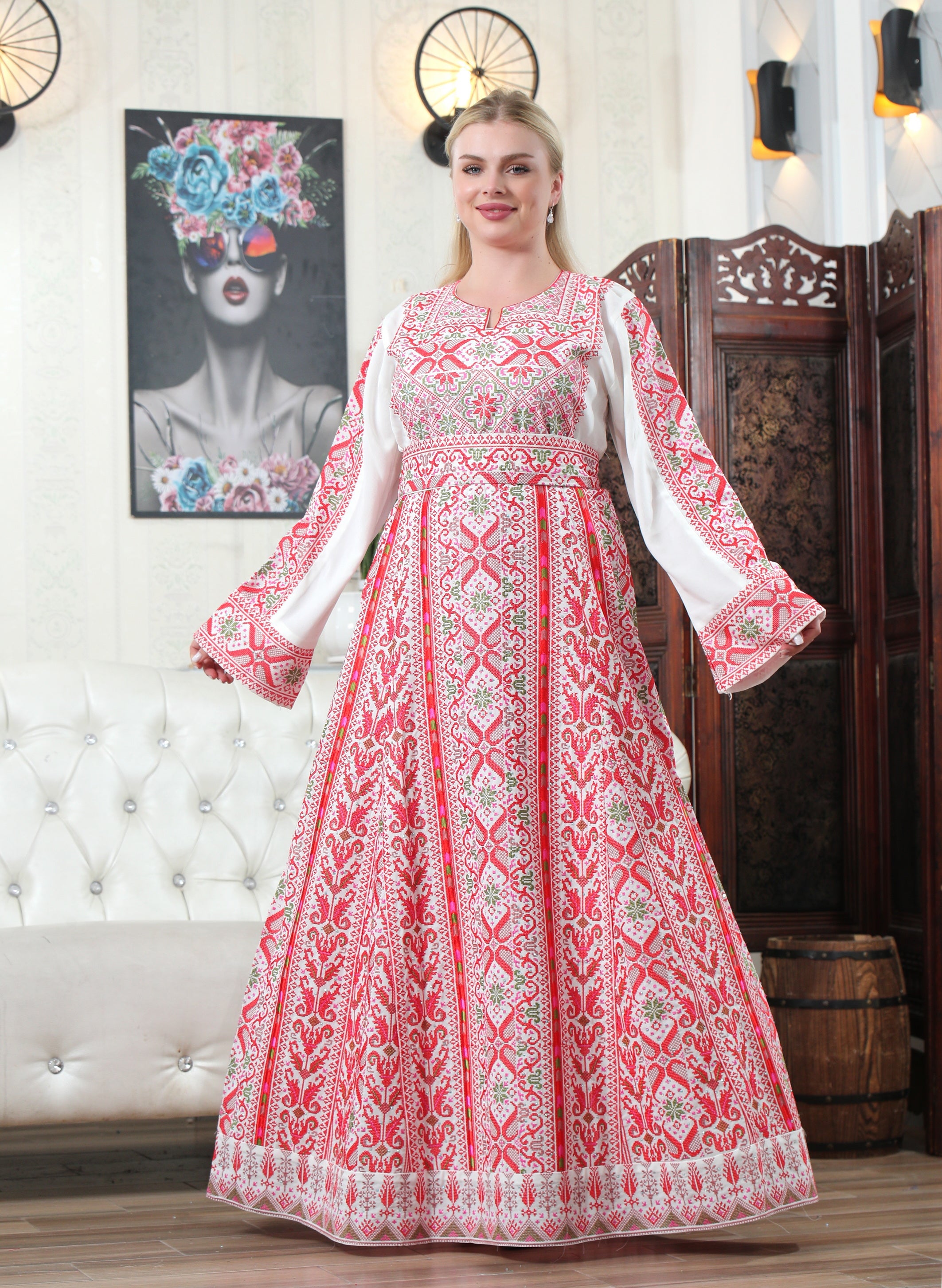 (Limited edition) - Embroidered Palestinian style Thobe for women ...