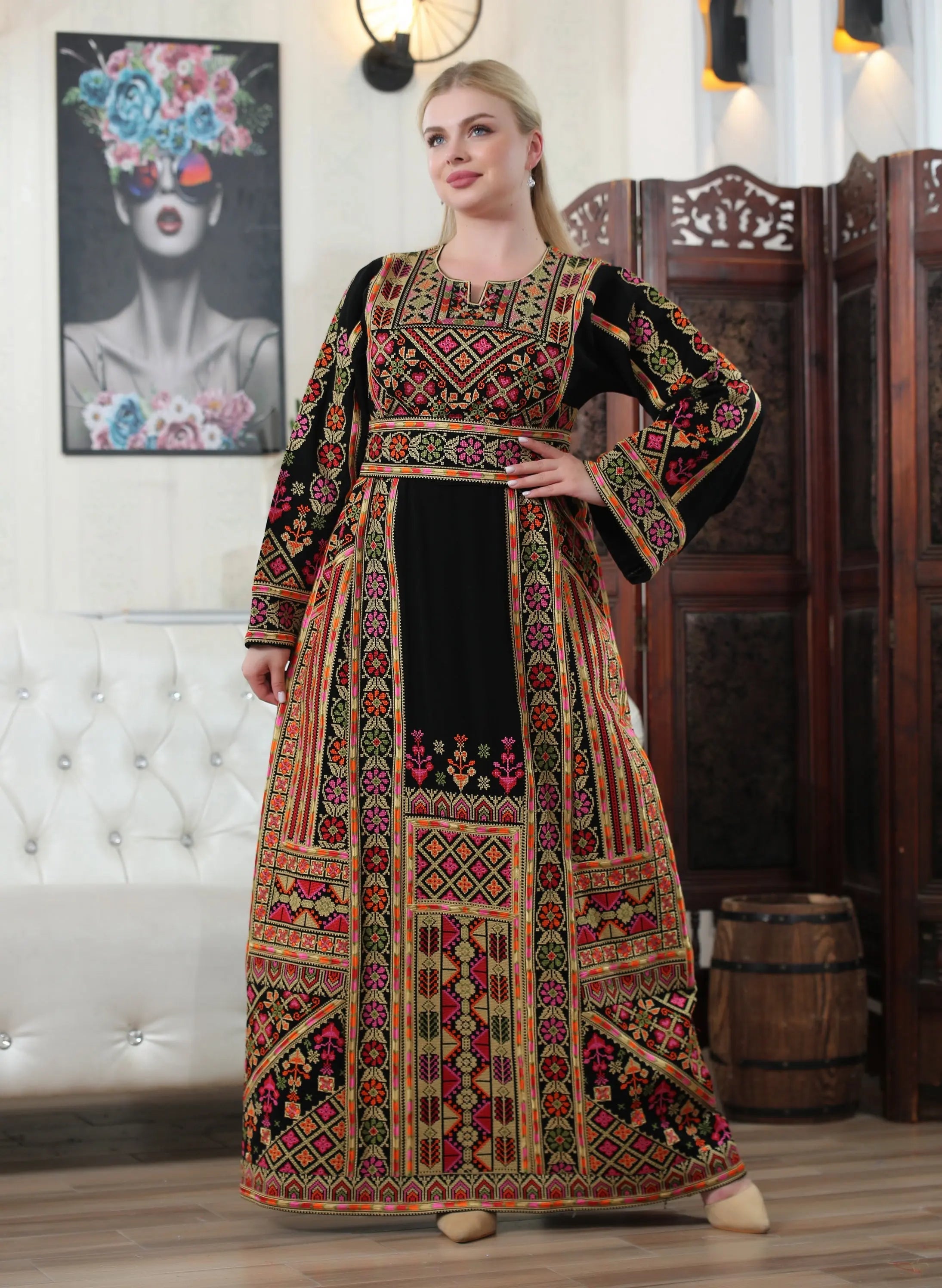 (Limited edition) - Embroidered Palestinian style Thobe for women ...