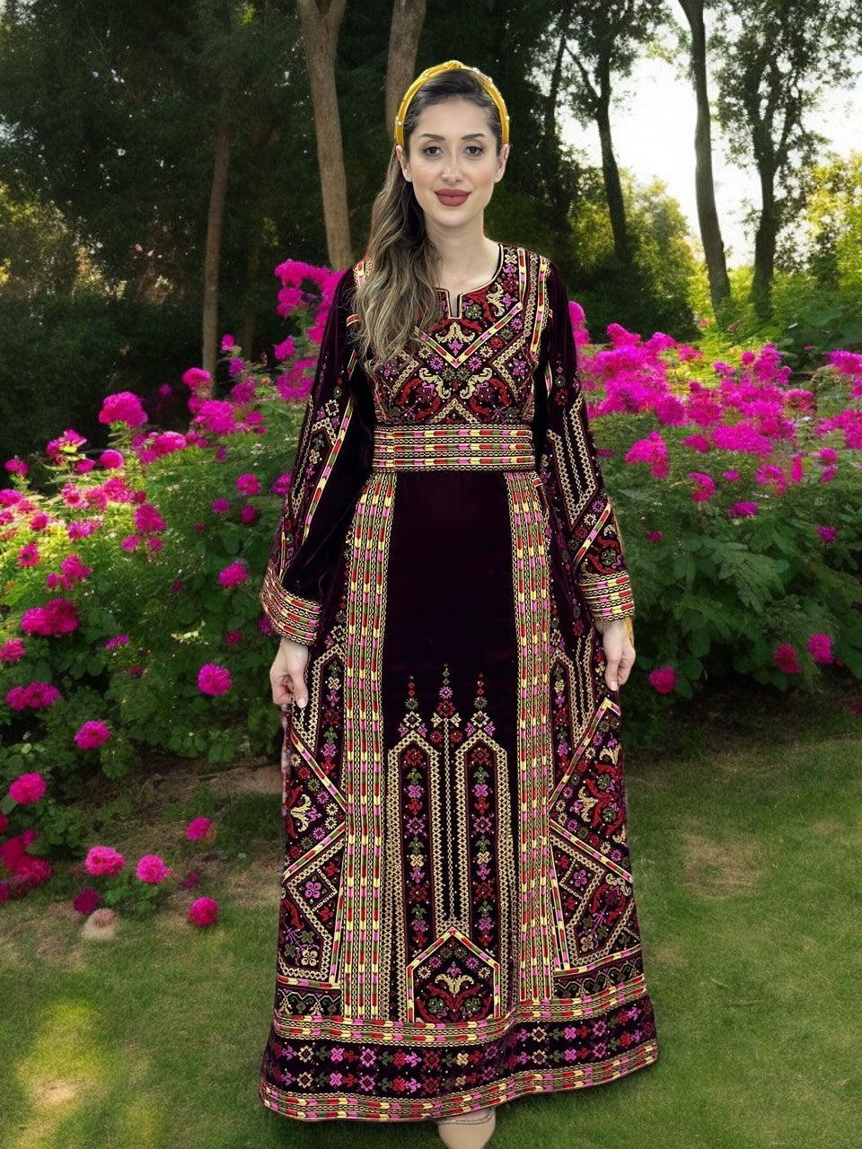 Velvet elegance - Very High Quality Embroidered Palestinian style Thob ...