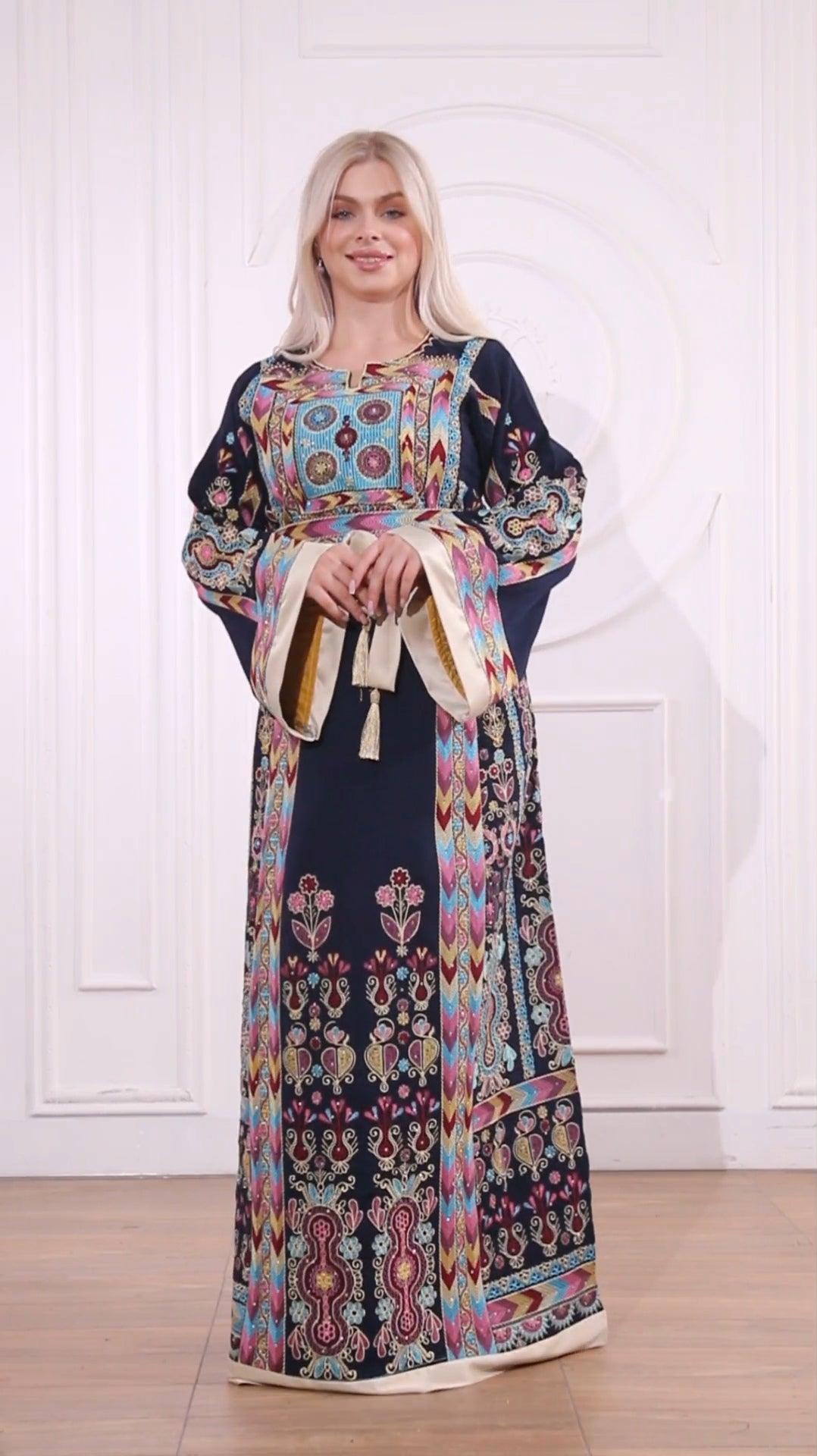 Blooms Of Bethlehem Thobe - High Quality Embroidered Palestinian Thobe ...